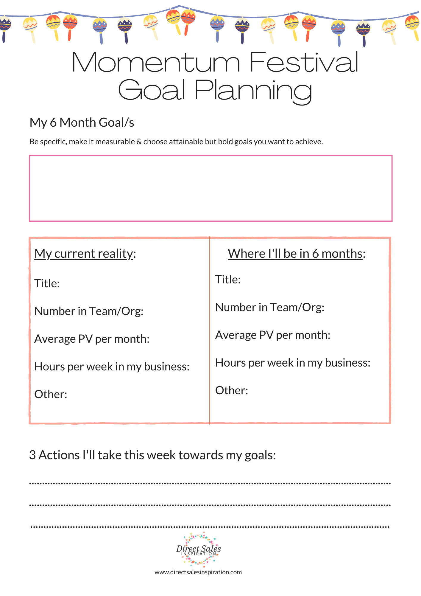 Goal Planning Downloads – Direct Sales Inspiration